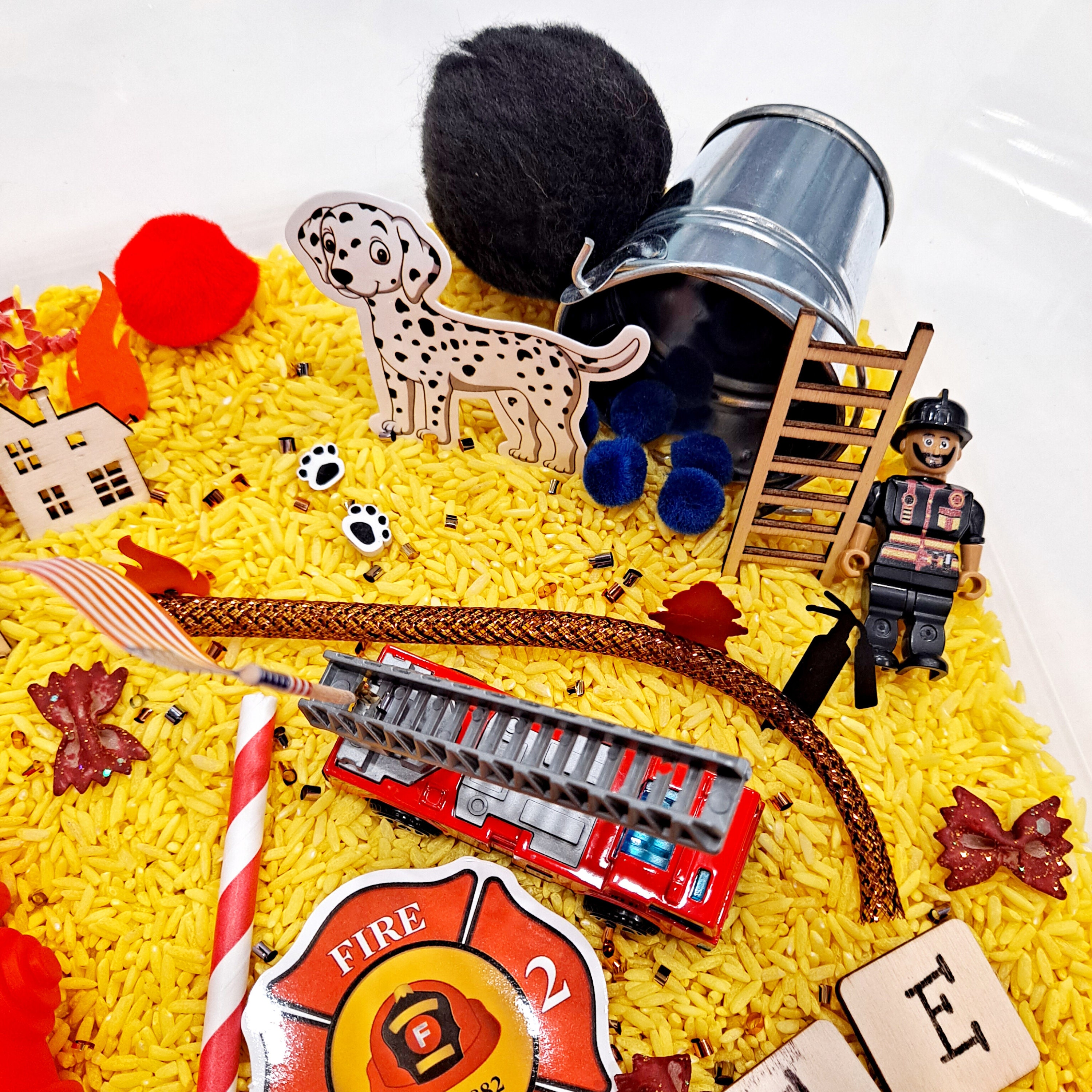 Firefighter Bizzy Bin L Fireman Sensory Kit L Fire Sensory Bin L Kid ...