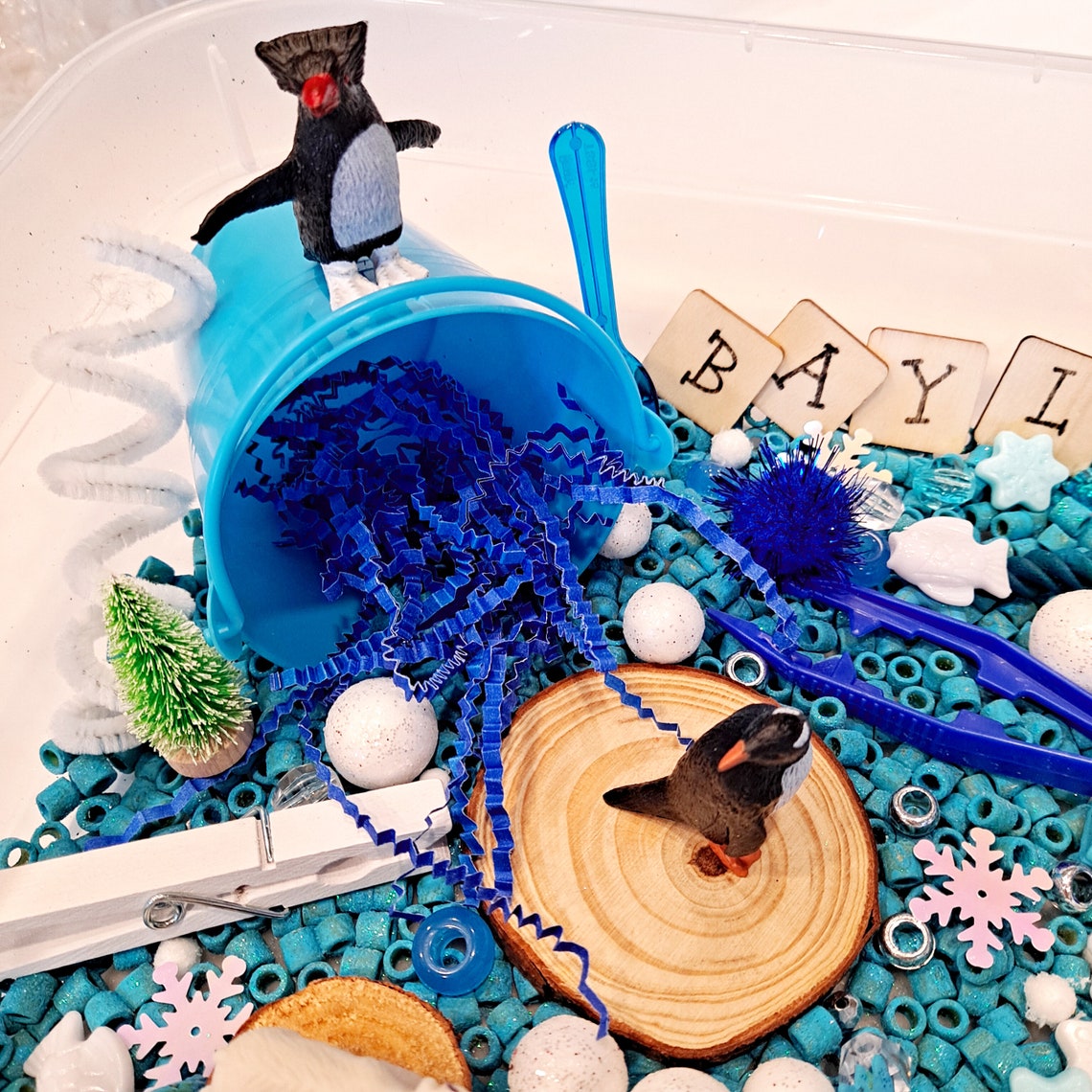 Arctic Animal Bizzy Bin L Penguin Sensory Kit L Winter Sensory - Etsy