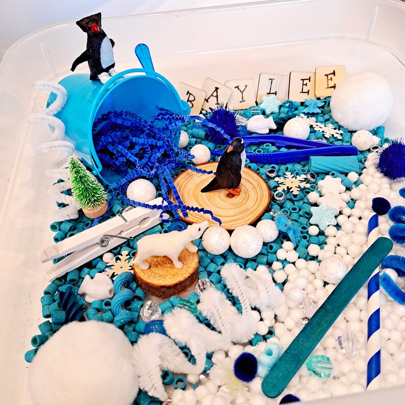 Arctic Animal Bizzy Bin L Penguin Sensory Kit L Winter Sensory - Etsy