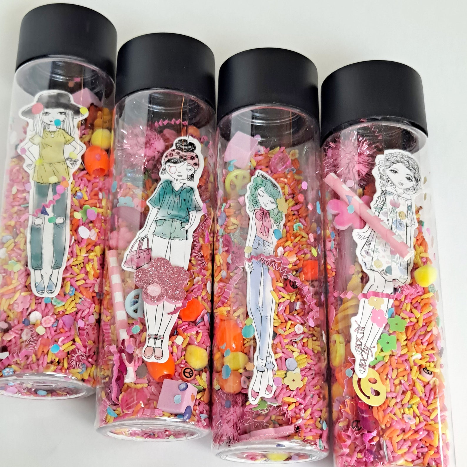 Flower Power Groovy Girl Theme Sensory Bizzy Bottle L I Spy Jars L ...