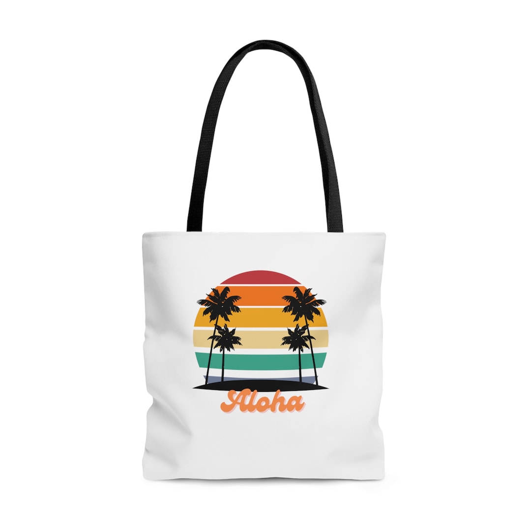 Aloha Tote Bag (AOP), Aloha Hawaii Retro Tote Bag, Retro, Retro Design ...