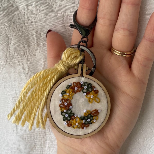 Embroidered Keychain - Etsy