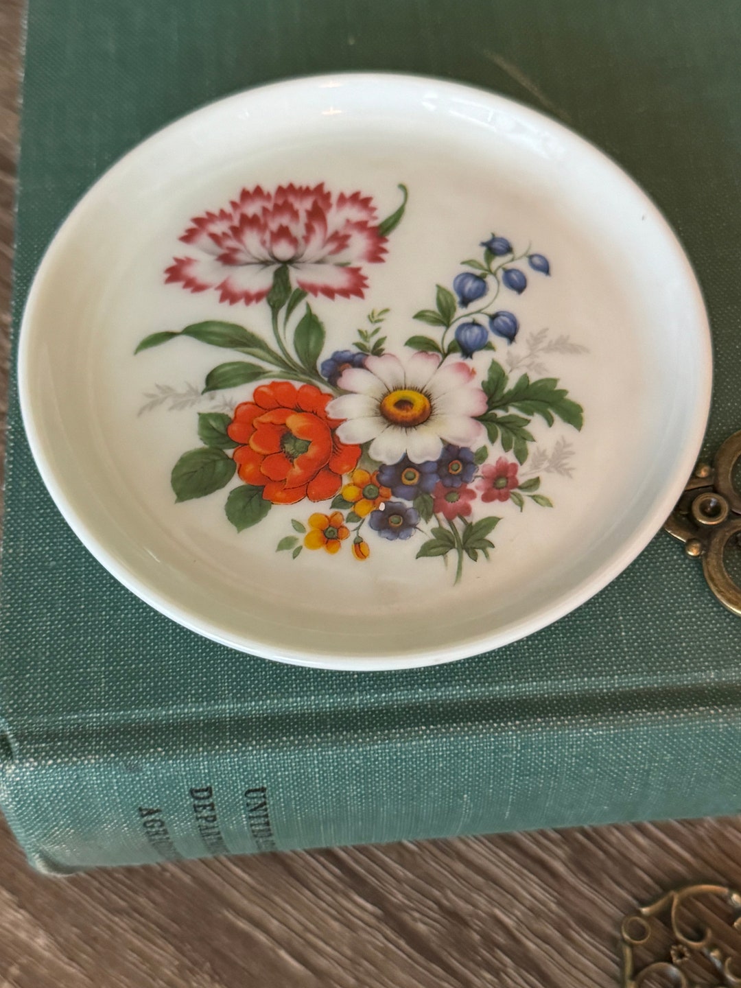 Vintage Furstenberg West Germany Flower Ceramic Coaster Trinket Dish - Etsy