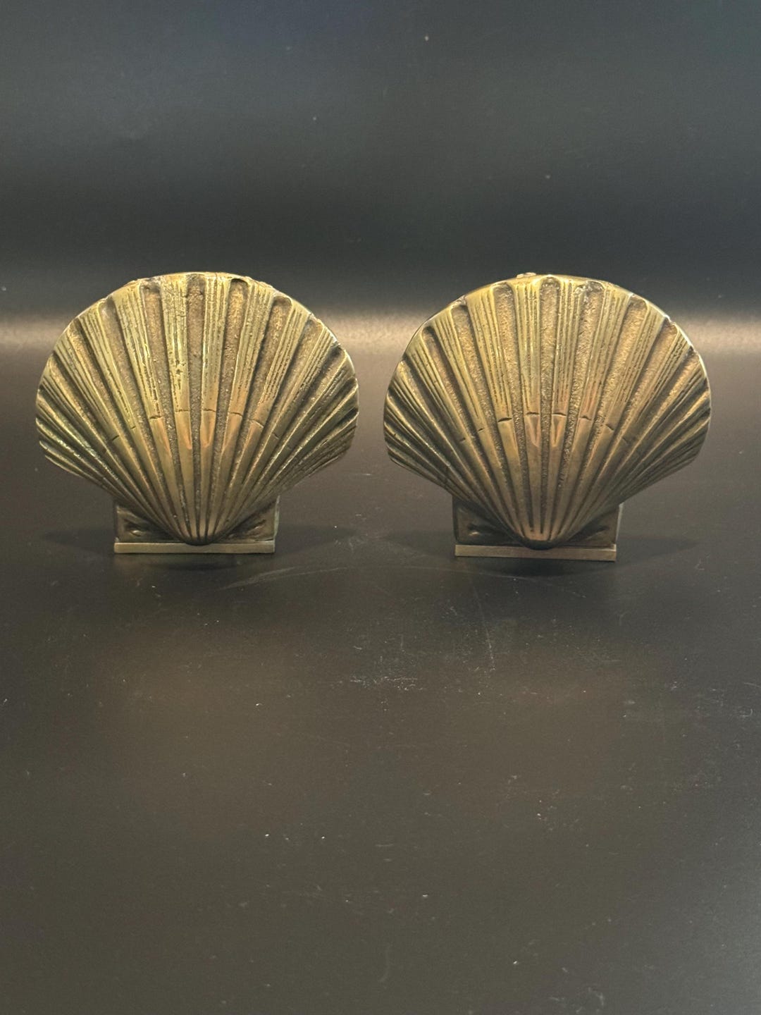 Brass Clam Scallop Sea Shell Vintage Bookends Nautical Coastal MCM ...