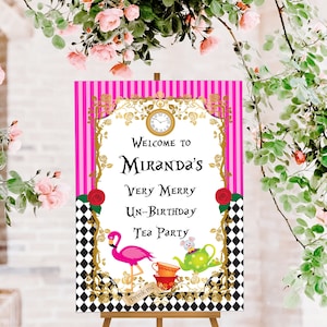 Alice in Wonderland Inspired Welcome Sign, Fun and Colorful Sign in ...