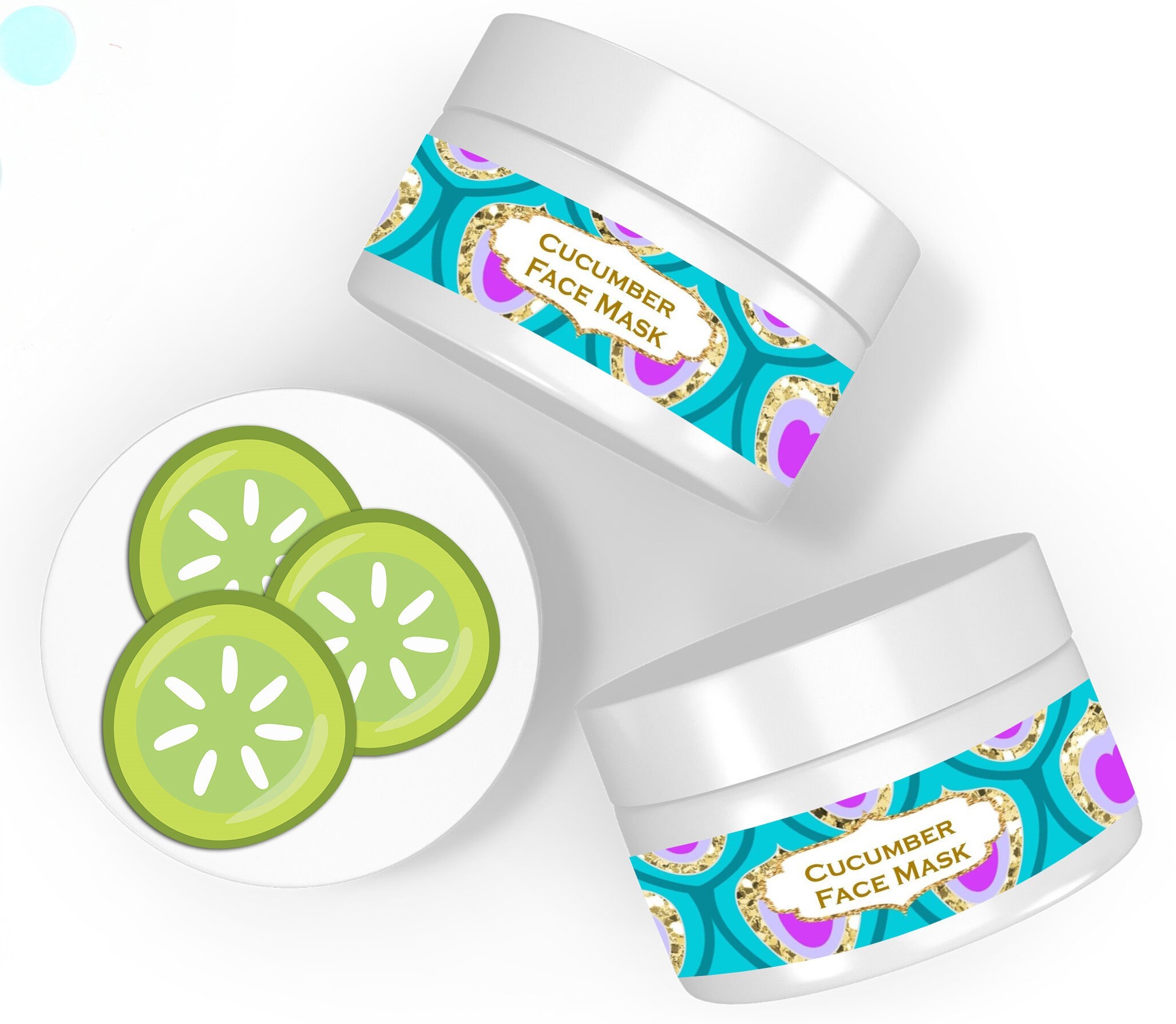 Spa Party Cucumber Face Mask Label, Spa Party Printable Face Mask Label ...