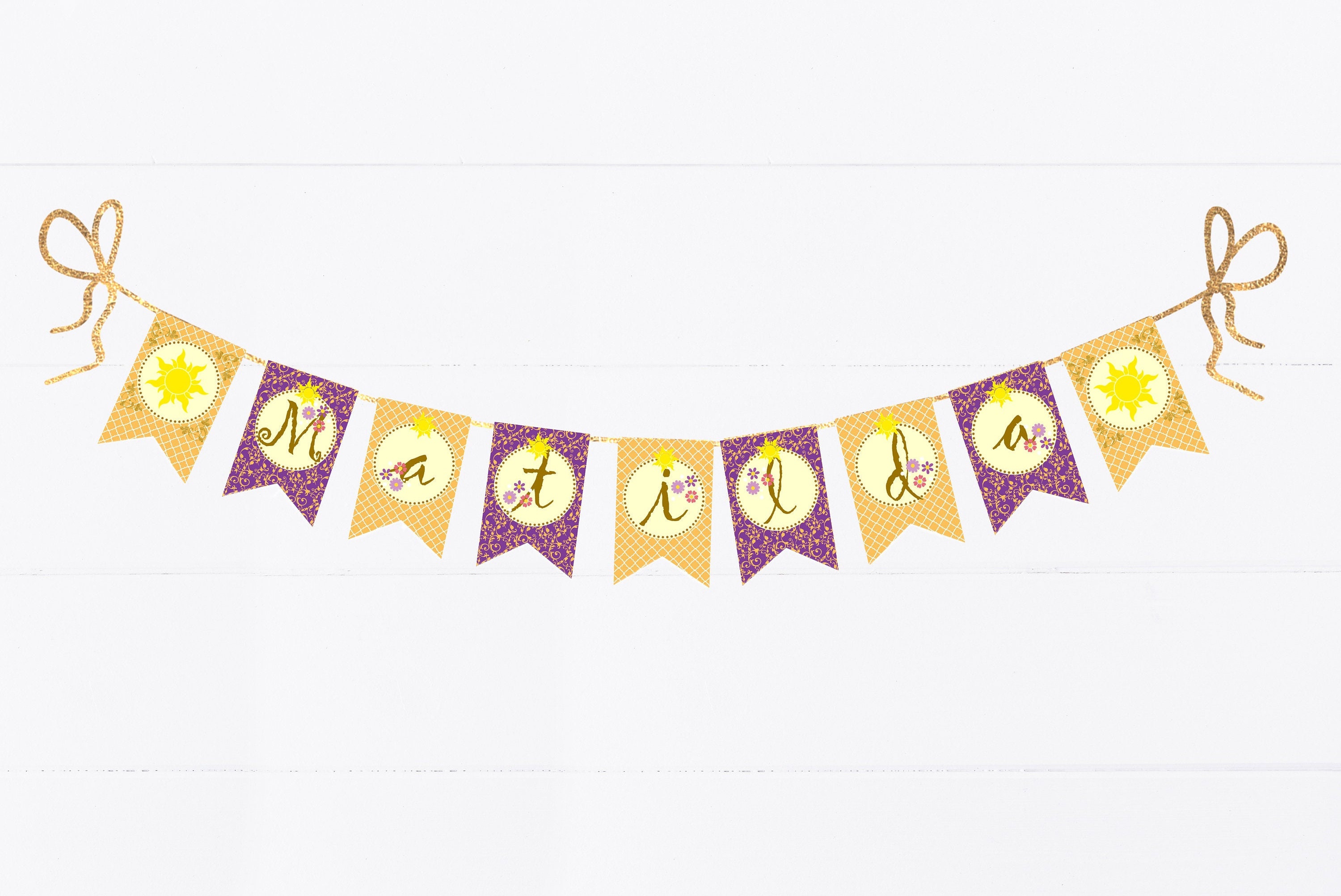Princess Rapunzel Inspired Personalized Banner, Beautifully Designed in ...
