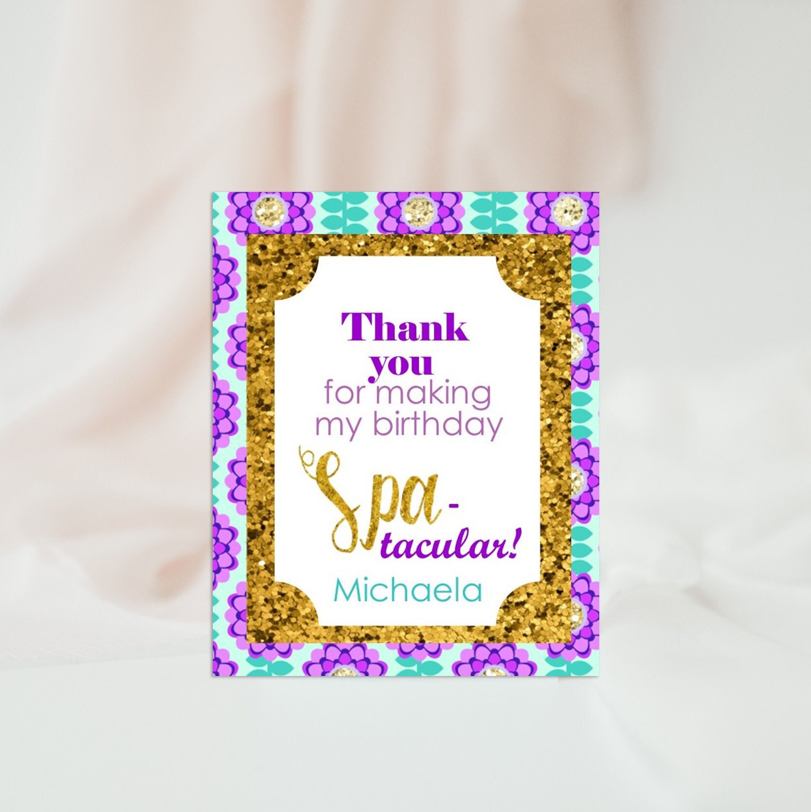 Spa Party 15 Piece Set Favor Tag, Girls Party Gift Label, Personalized ...