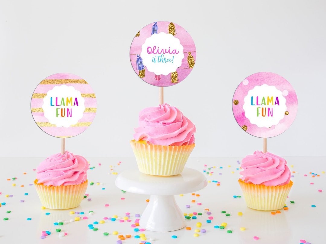 Llama Fun Party Cupcake Toppers, a Whole Llama Fun Cupcake Toppers ...