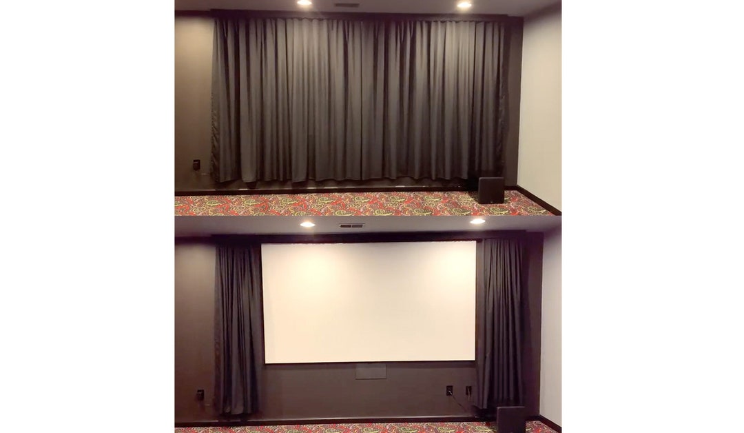 Motorized Home Theater Curtains/draperies + Top Treatment - Customized ...