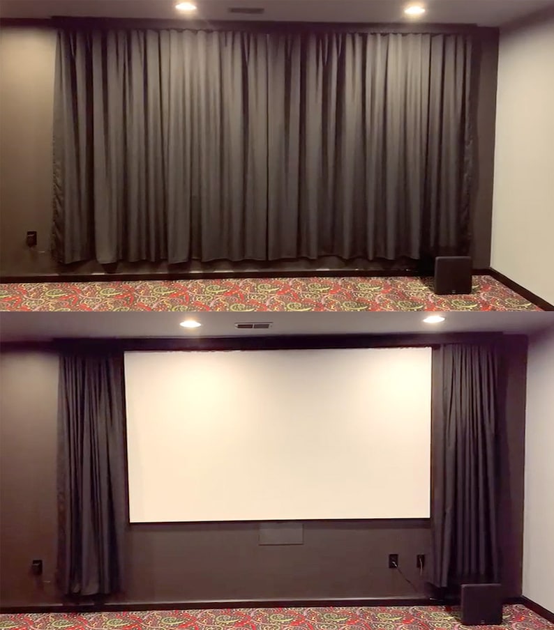 Motorized Home Theater Curtains/draperies + Top Treatment - Customized ...