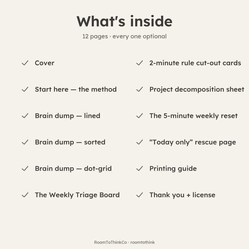 Brain Dump Printable Kit, Task Triage Worksheets, ADHD Planner (instant ...