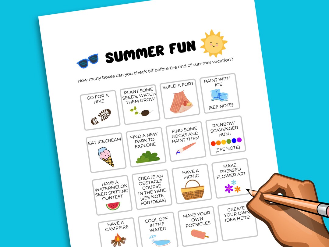 Summer Boredom Busters Printable - Etsy