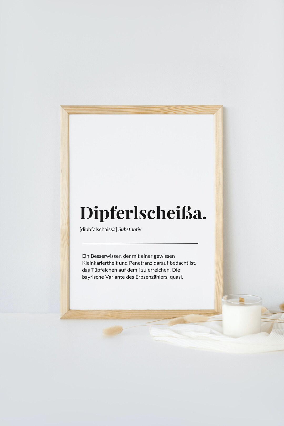 Bavarian Dictionary Poster dipferlscheißa Funny Gift Wall Decoration ...