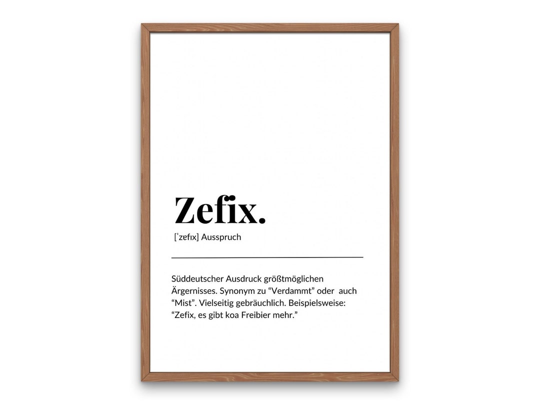 Bavarian Dictionary Poster zefix Gift Wall Decoration - Etsy