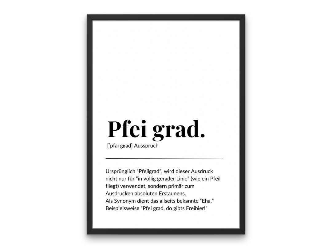 Bayrisches Spruch Poster Pfei grad Geschenk Wanddeko Wandkunst Spruch ...