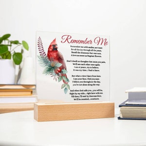 Cardinal Remember Me Poem Keepsake - Bereavement Gift, Remembrance Gift ...