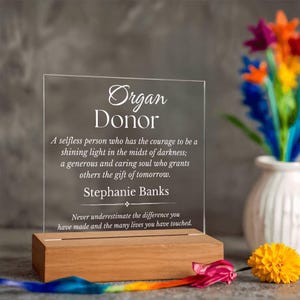 Organ Donor Sign Transplant Gift, Organ Donor Thank You Gift, Kidney ...