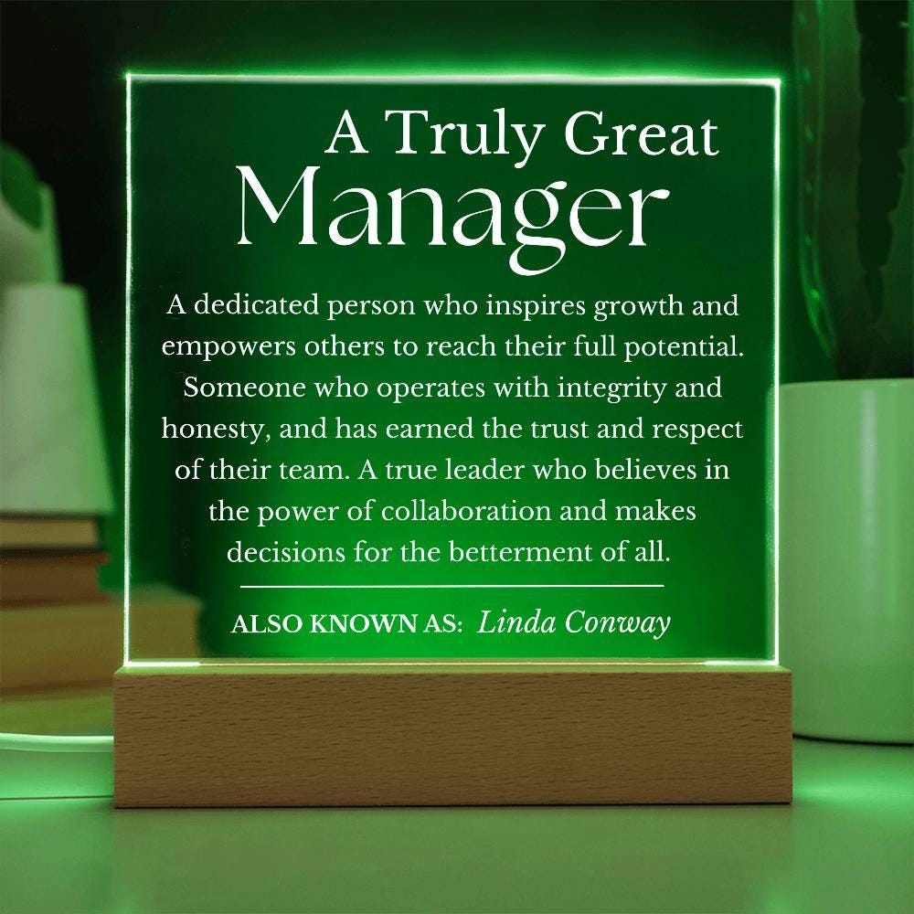 Truly Great Manager Plaque - Custom Gift for Manager Mentor, Gift for ...