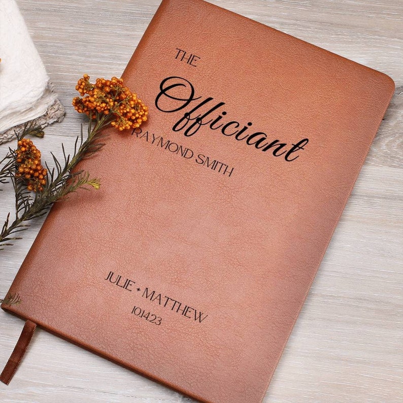 Wedding Officiant Book, Personalized Ceremony Book Journal, Custom ...