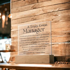 Truly Great Manager Plaque - Custom Leader Gift for Manager Mentor ...
