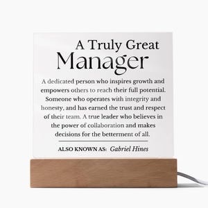 Truly Great Manager Plaque - Custom Leader Gift for Manager Mentor ...