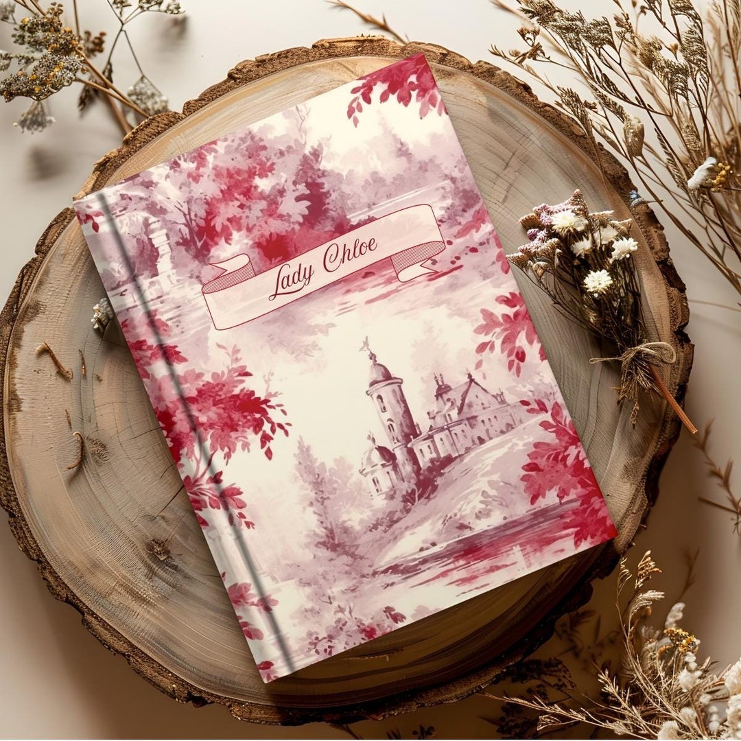 Personalized Red Toile Lady Journal, Custom Victorian Journal, Reading ...