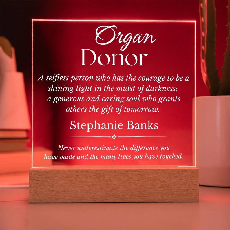 Organ Donor Sign Transplant Gift, Organ Donor Thank You Gift, Kidney ...