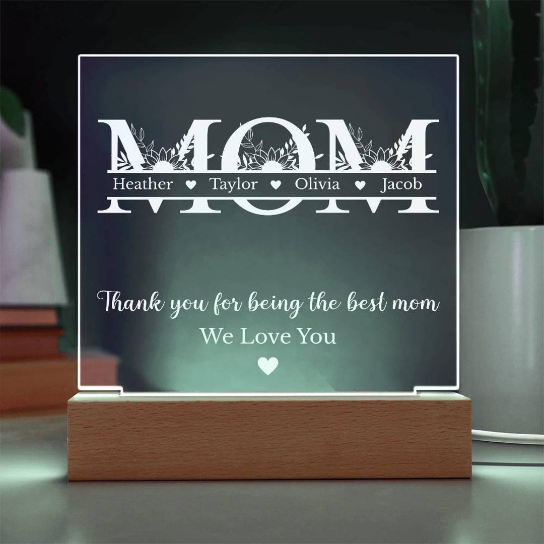 Personalized Mom Sign Night Light Mothers Day Gifts, Personalized Mom ...