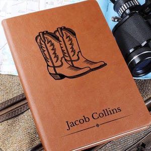 Personalized Cowboy Boots Men Notebook - Cowboy Journal, Cowgirl ...