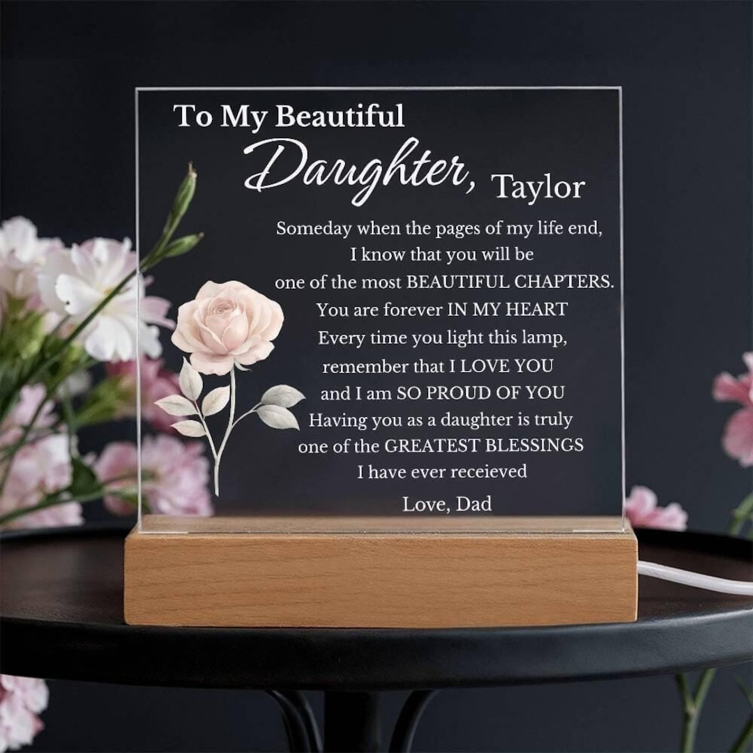 Personalized My Beautiful Daughter Engraved Acrylic Sign for Daughter ...