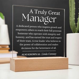 Truly Great Manager Plaque - Custom Gift for Manager Mentor, Gift for ...