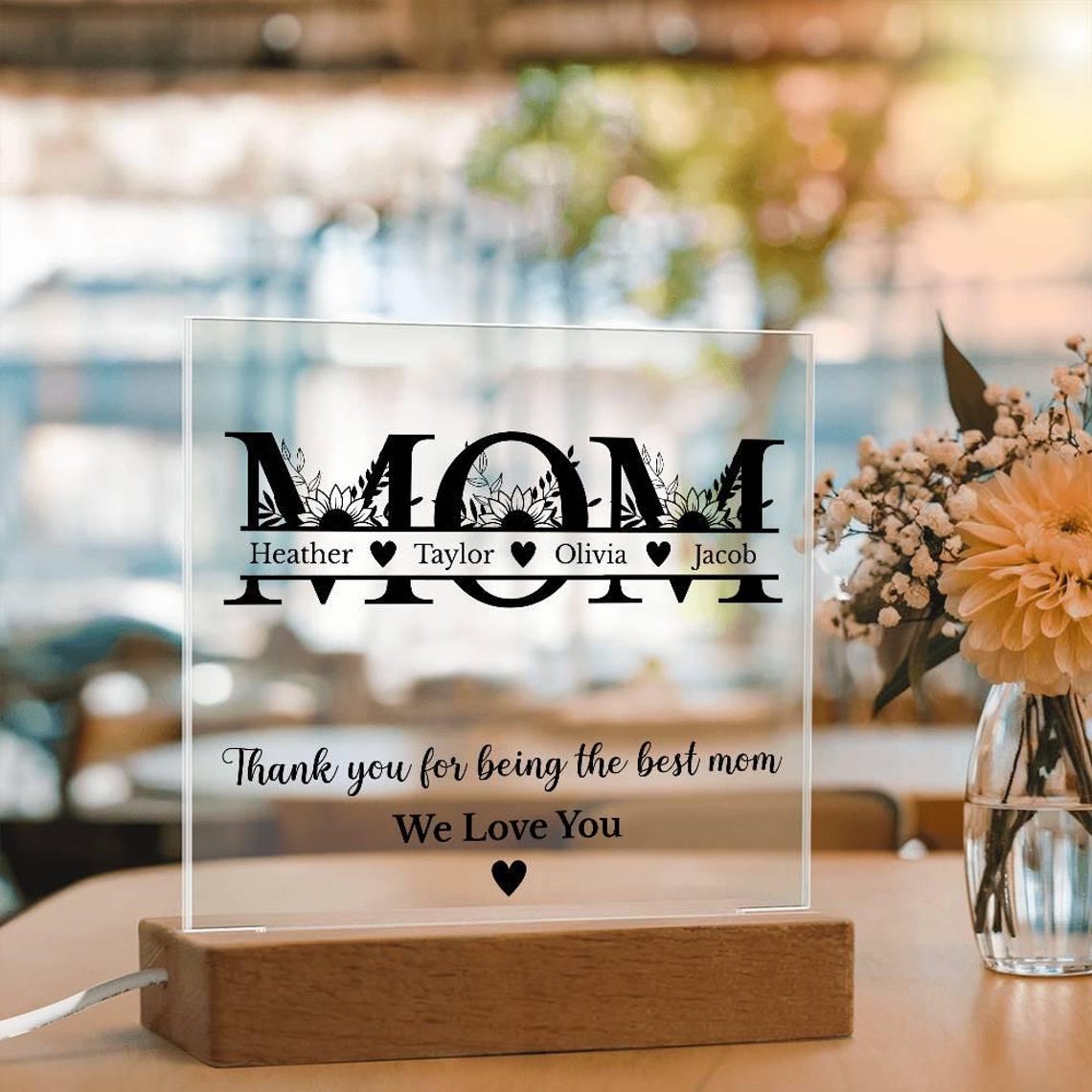 Personalized Mom Sign Night Light Mothers Day Gifts, Personalized Mom ...