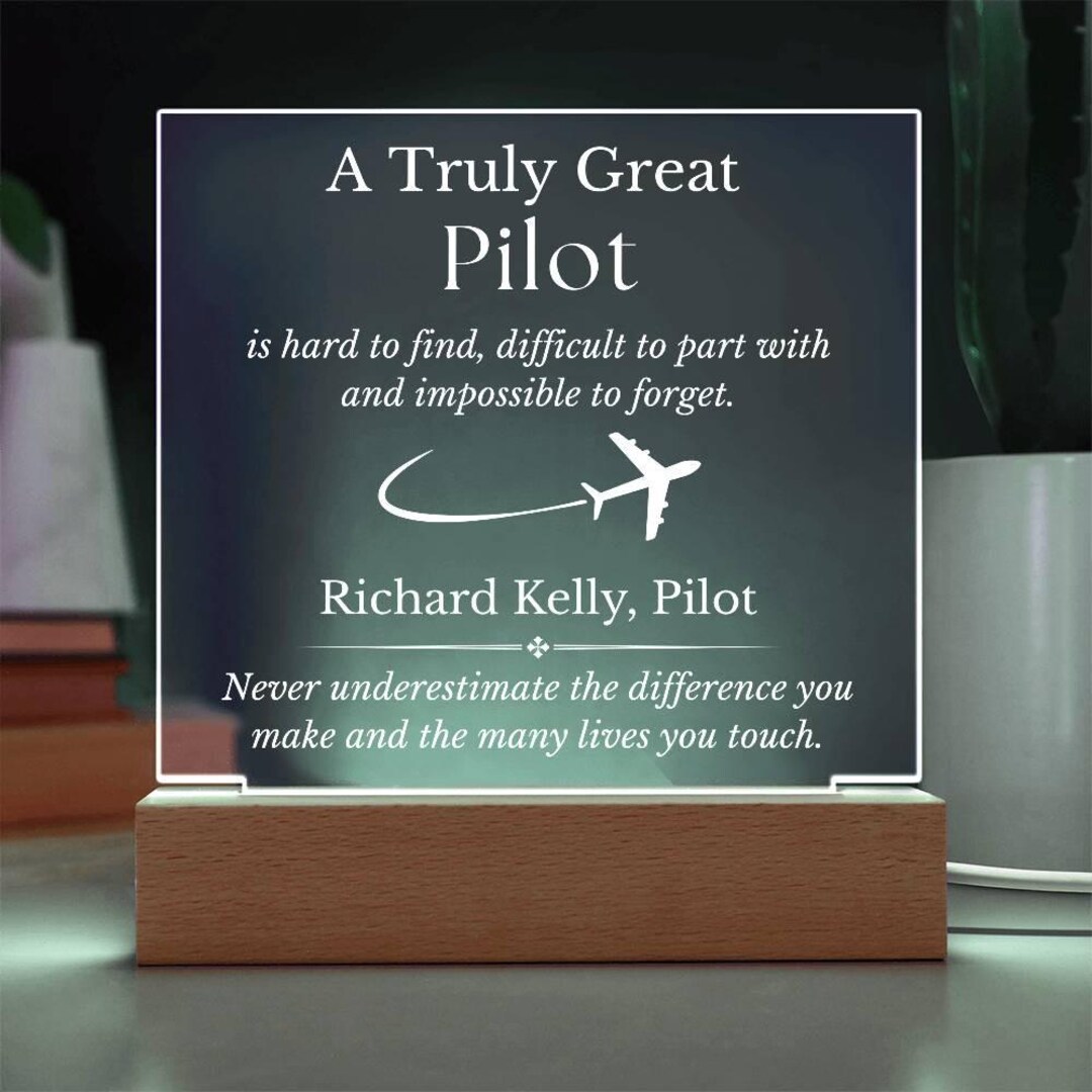Custom Acrylic Pilot Sign, Gift for Pilot, Aviator Gift, Flight School ...