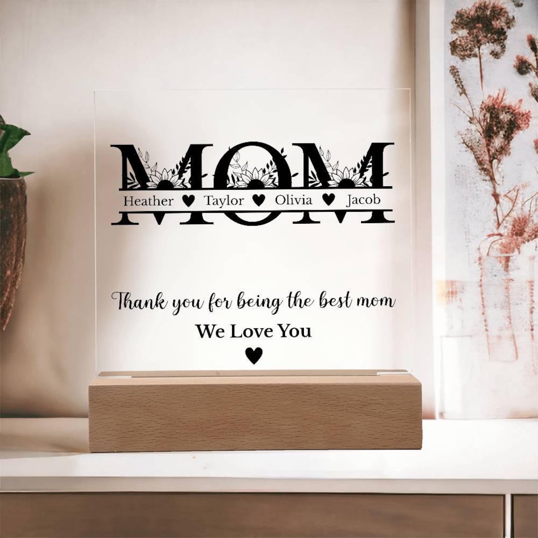 Personalized Mom Sign Night Light Mothers Day Gifts, Personalized Mom ...
