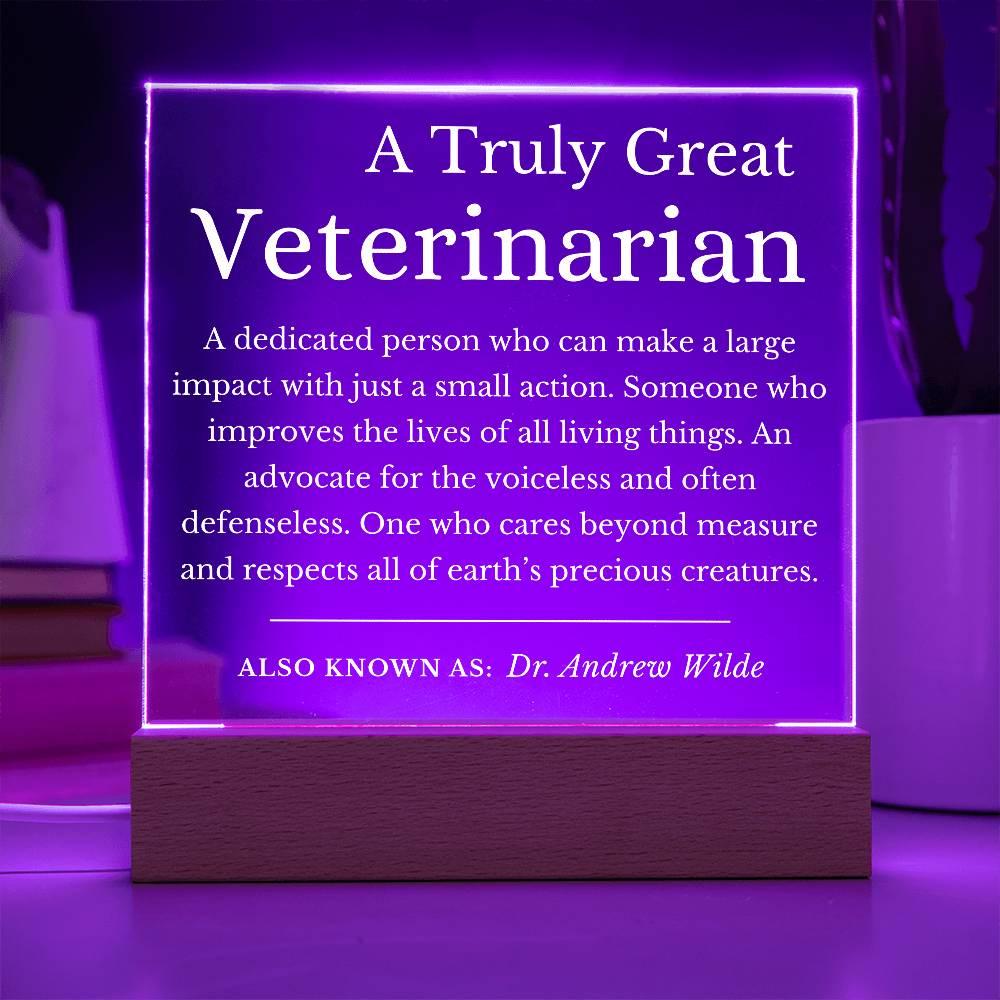 Truly Great Veterinarian Sign, Personalized Veterinarian Gift ...