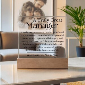 Truly Great Manager Plaque - Custom Leader Gift for Manager Mentor ...