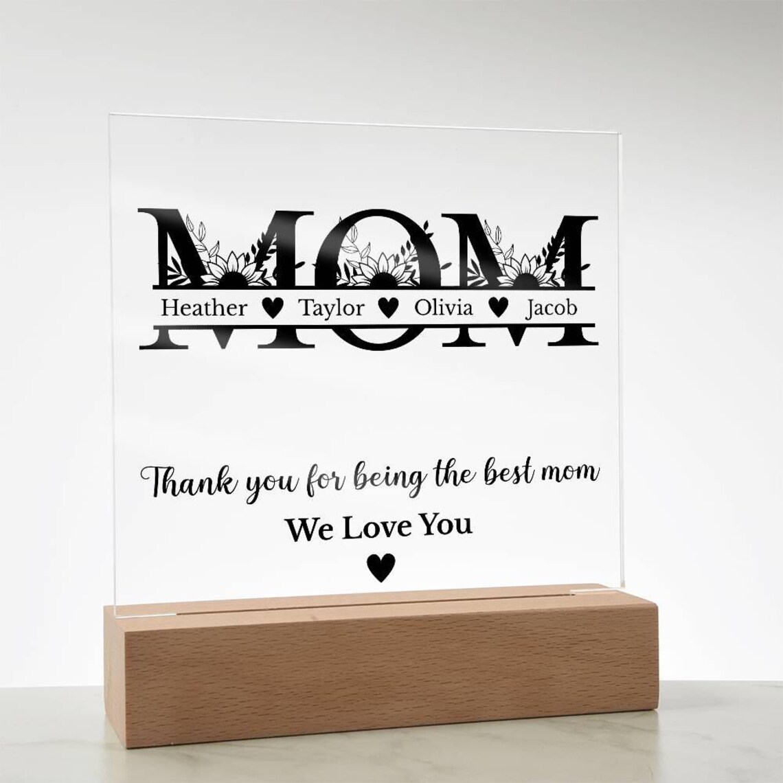 Personalized Mom Sign Night Light Mothers Day Gifts, Personalized Mom ...