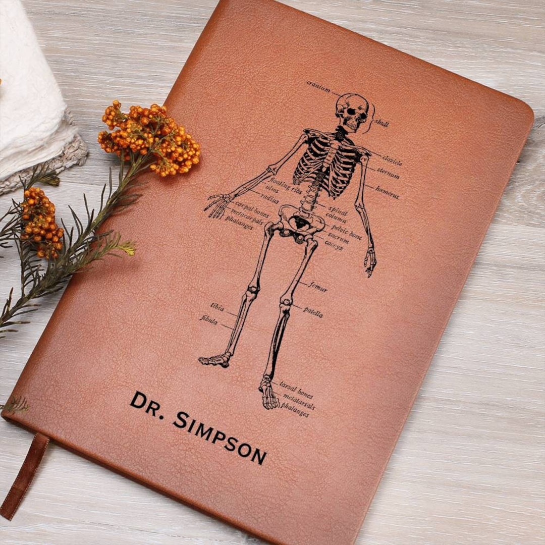Personalized Anatomy Skeleton Anatomy Journal, Chiropractor Notepad ...