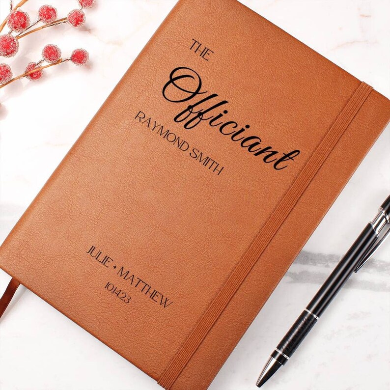 Wedding Officiant Book, Personalized Ceremony Book Journal, Custom ...