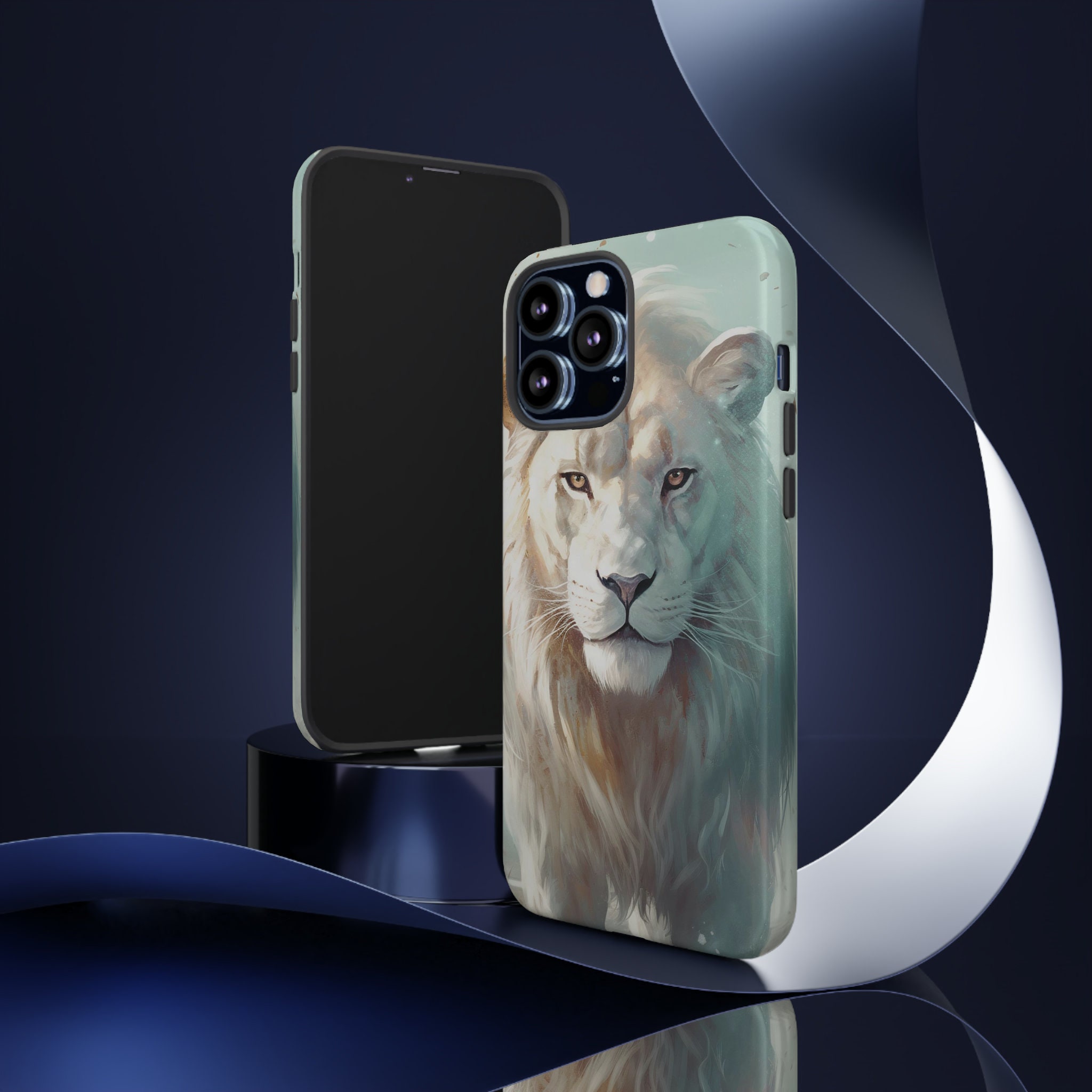 Lion Phone Case, White Lion Face iPhone Tough Case, Animal Phone Case ...