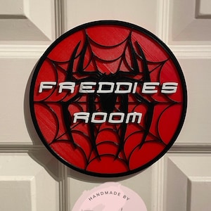Personalised Spiderman Inspired 3D Printed Door Sign | Custom Name ...