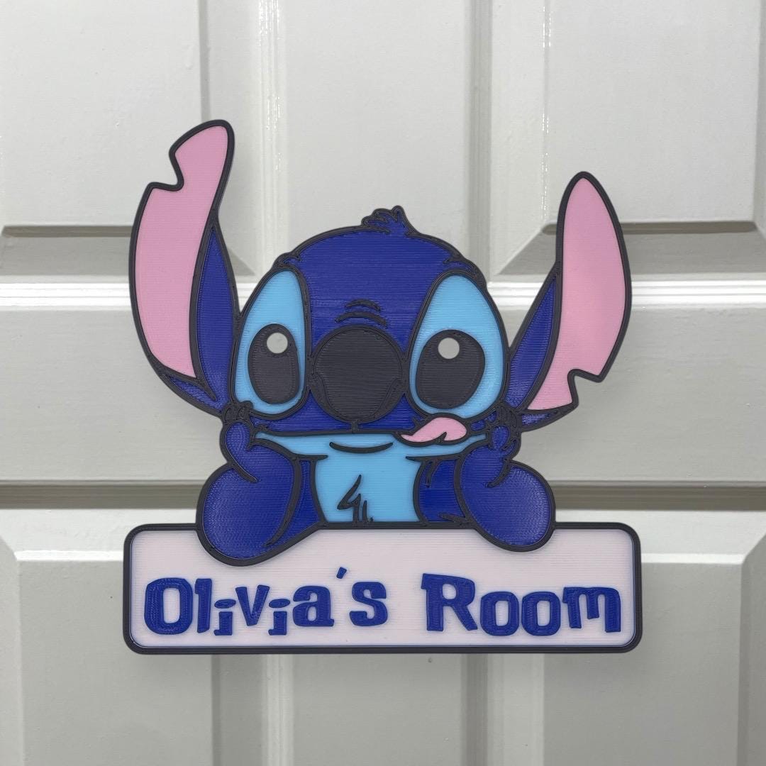 Personalised Lilo & Stitch Inspired 'stitch' 3D Printed Door Sign ...