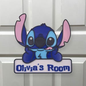 Personalised Lilo & Stitch Inspired 'stitch' 3D Printed Door Sign ...