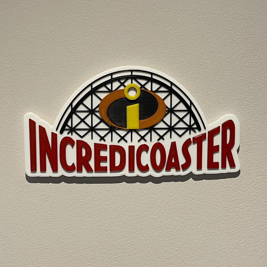 Disney California Adventure Incredicoaster Inspired 3D Printed Sign ...