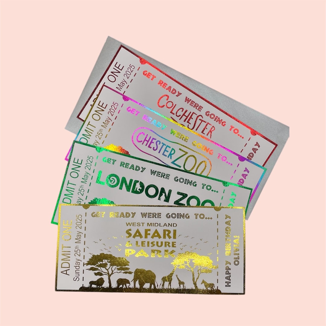 Personalized Foiled Zoo or Safari Park Surprise Ticket – A Wild Day Out ...