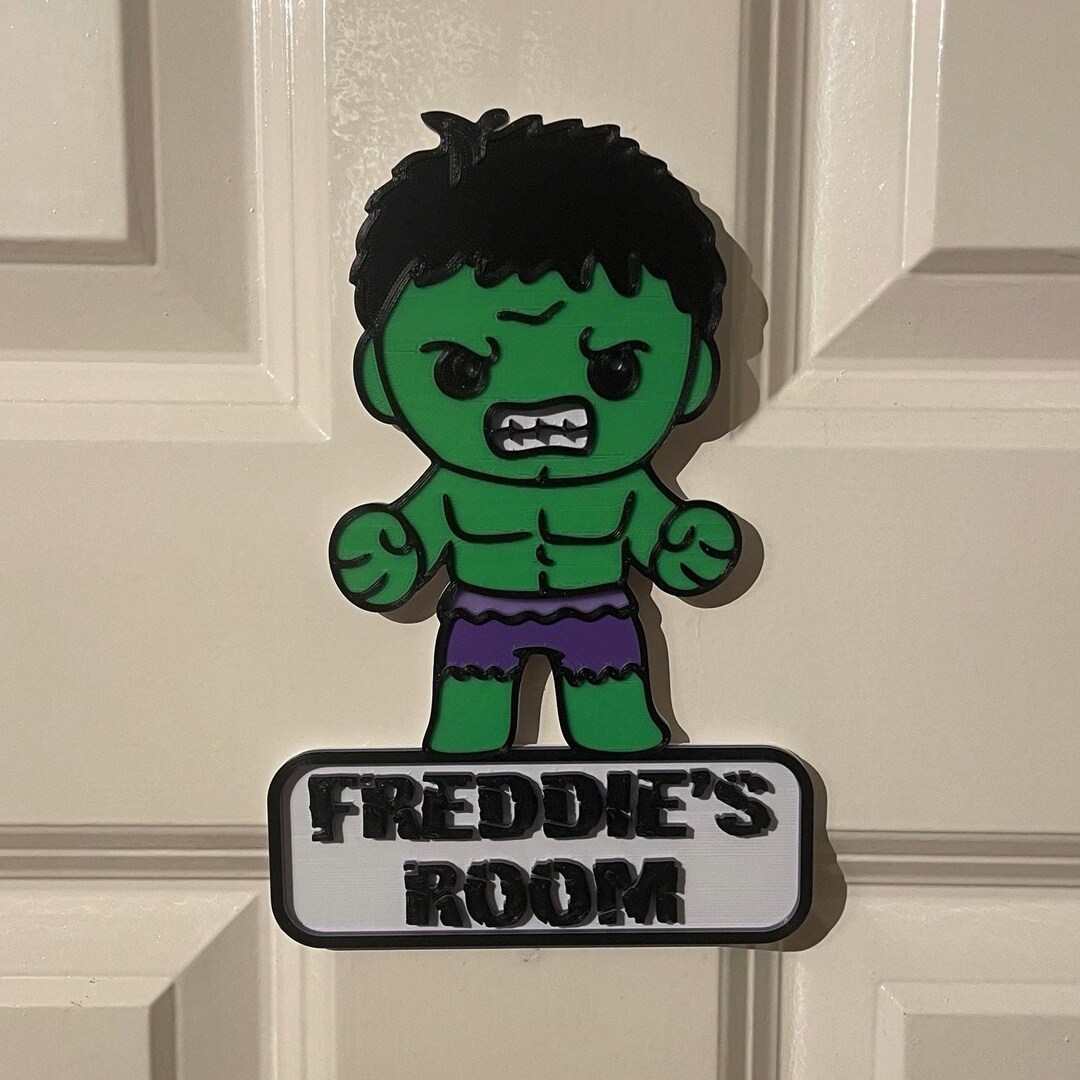 Marvel Hulk Inspired Personalised 3D Printed Door Sign - Etsy