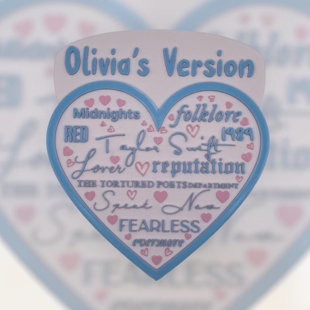 Personalised 3D Printed Taylor Swift Album Inspired Door Sign - Express ...