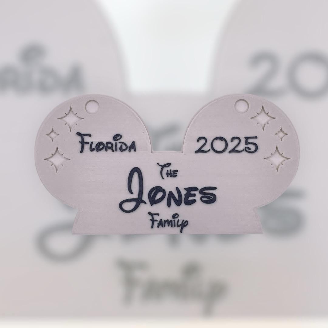 Personalised 3D Printed Disney Mickey Ears Inspired Stroller Sign ...