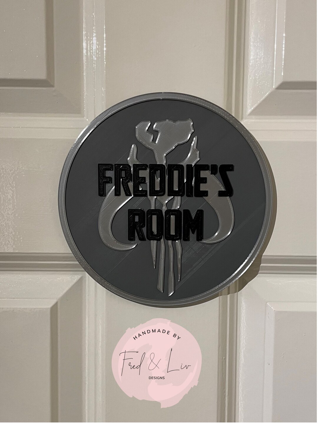 Star Wars Mandalorian Inspired Personalised 3D Printed Door Sign - Etsy